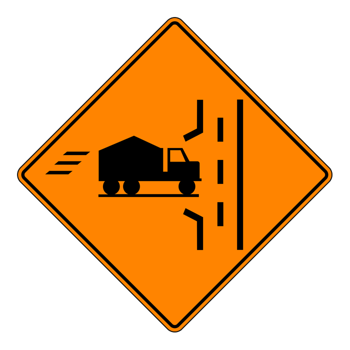STEEL TRUCK ENTERING HIGHWAY SIGN - LEFT — R-Safety