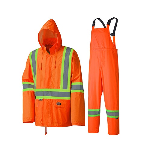 PIONEER LIGHTWEIGHT HIVIS POLY RAIN SUIT - ORANGE — R-Safety