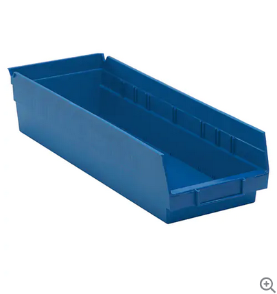 SHELF BIN 6-5/8X18 X 4" BLUE — R-Safety