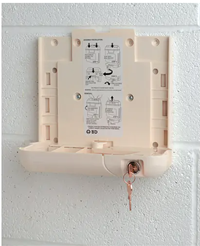 SHARPS COLLECTOR BRACKET W/LOCK — R-Safety